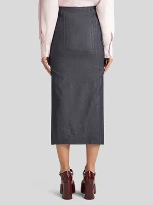 Etro Striped Midi Pencil Skirt - Black