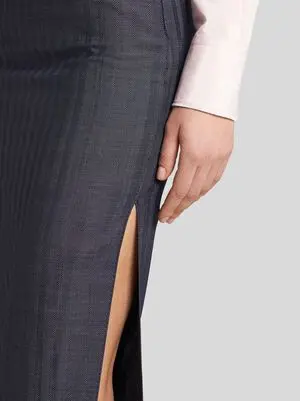 Etro Striped Midi Pencil Skirt - Black
