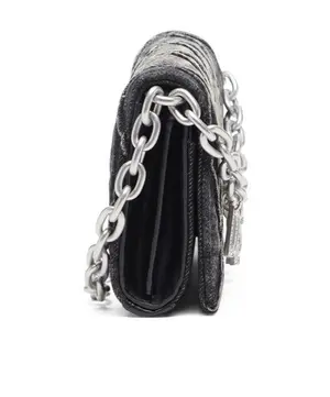 DIESEL® Charm-d Embellished Strap Denim Wallet