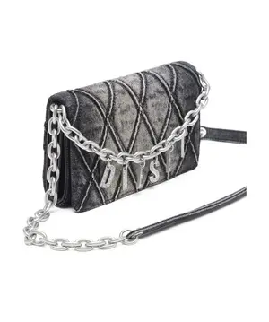 DIESEL® Charm-d Embellished Strap Denim Wallet