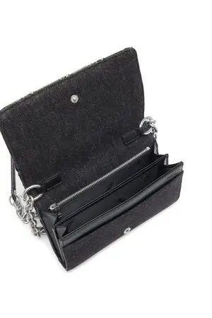 DIESEL® Charm-d Embellished Strap Denim Wallet