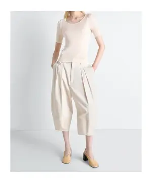LEMAIRE Ribbed Trompe L'oeil Short Sleeve Top - Jasmine