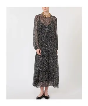 Max Mara Campo Belted Polka-dot Dress - Black