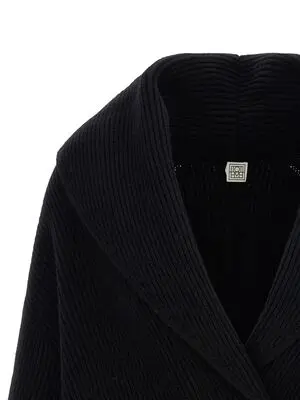 TOTEME Double-breasted Ribbed Cardigan - Black