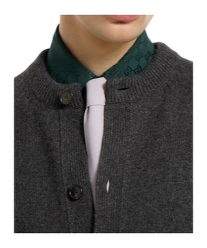 Gucci Cashmere Knit Cardigan With Embossed Interlocking G Logo