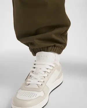 Prada Downtown Leather Sneakers - White/grey