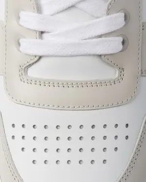 Prada Downtown Leather Sneakers - White/grey