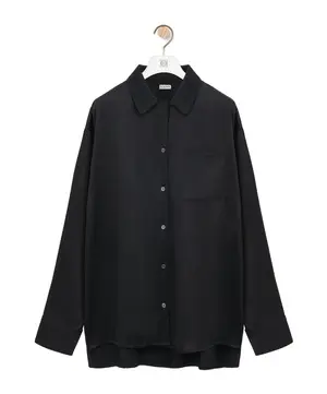 Loewe Viscose Pyjama Blouse With Classic Collar - Black