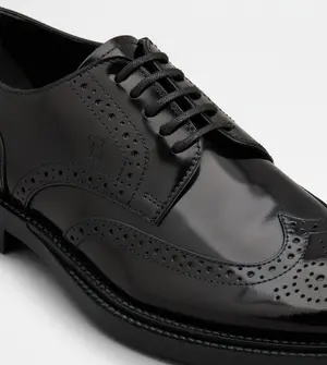 TOD'S Oxford Lace-up Shoes With Perforated Detailing - Black