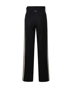 Palm Angels Side Stripe Detailed Straight Leg Trousers - Black