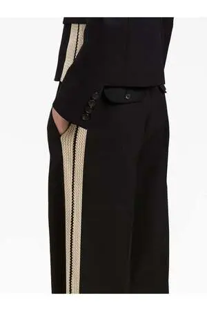 Palm Angels Side Stripe Detailed Straight Leg Trousers - Black