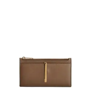TOD'S Zip Card Holder - Brown