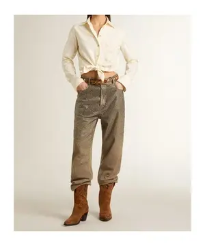 GOLDEN GOOSE Embellished Straight-leg Trousers - Brown