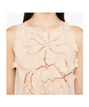 FORTE_FORTE Floral Appliqué Maxi Dress - Cipria
