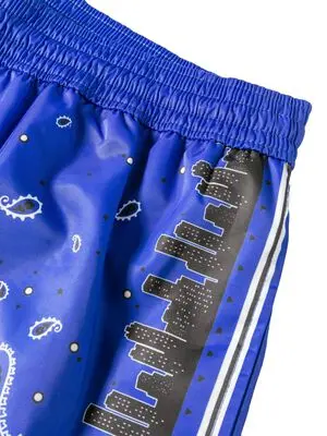 Off-White Bandana Printed Straight Hem Swim Shorts