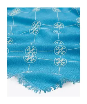 Tory Burch T Monogram Scarf - Blue