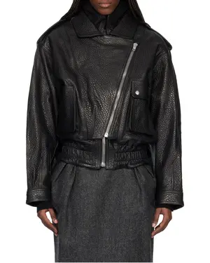 Isabel Marant Étoile Aneli Cropped Leather Jacket - Black