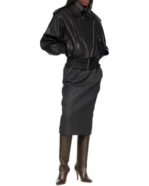 Isabel Marant Étoile Aneli Cropped Leather Jacket - Black