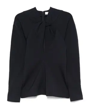 Victoria Beckham Twisted Collar Long Sleeve Shirt