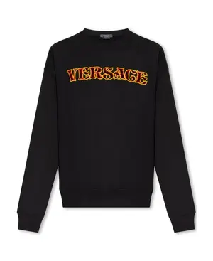 Versace Logo Embroidered Crewneck Sweatshirt