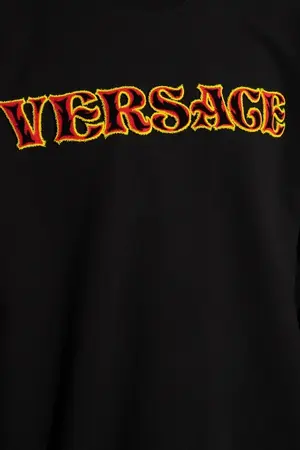 Versace Logo Embroidered Crewneck Sweatshirt