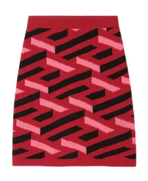 Versace Geometric Intarsia Knitted Mini Skirt
