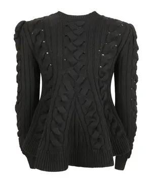 Alexander McQueen Peplum Cable-knit Jumper