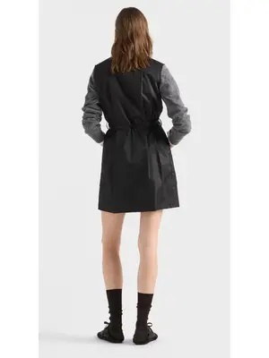 Prada Sleeveless Belted Dress With Front Zipper And Patch Pockets