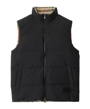 Burberry Reversible Check Nylon Puffer Gilet - Black