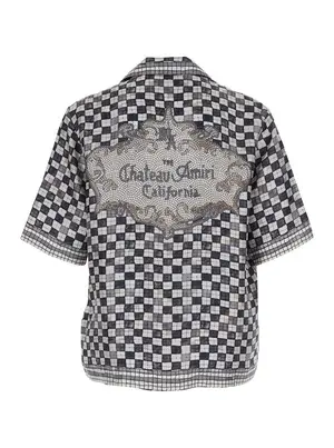 Amiri Checked Short Sleeved Shirt - Gray