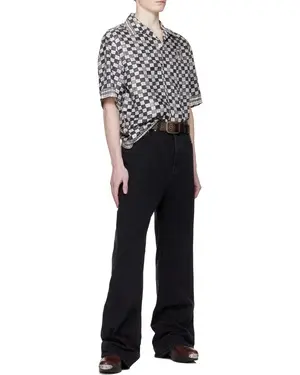 Amiri Checked Short Sleeved Shirt - Gray