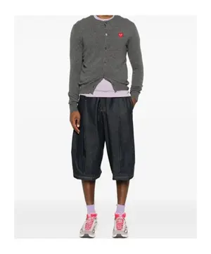 Play Comme Des Garcon Logo Detailed Crewneck Cardigan