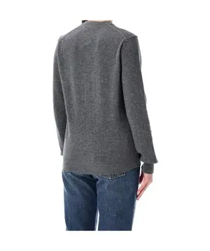 Play Comme Des Garcon Logo Detailed Crewneck Cardigan