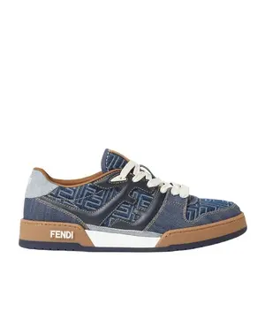 Fendi Ff Jacquard Low-top Sneakers - Blue
