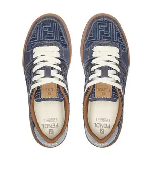 Fendi Ff Jacquard Low-top Sneakers - Blue