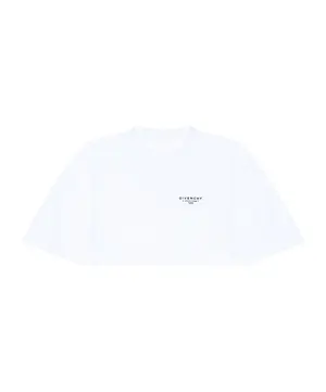 Givenchy Cropped Cotton T-shirt With Stamp Print - White