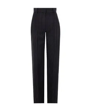 Alexander McQueen High-waisted Pleated Pinstripe Trousers