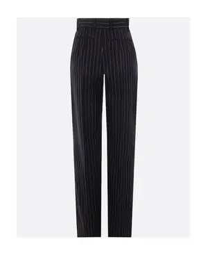 Alexander McQueen High-waisted Pleated Pinstripe Trousers