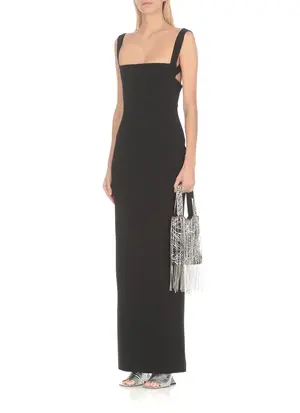 Solace Joni Square-neck Crepe Maxi Dress - Black