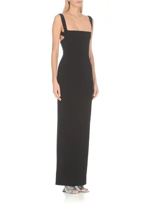 Solace Joni Square-neck Crepe Maxi Dress - Black