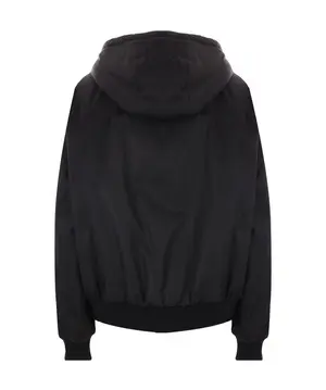 Prada Re-nylon Zipped Hooded Jacket With Logo Detail