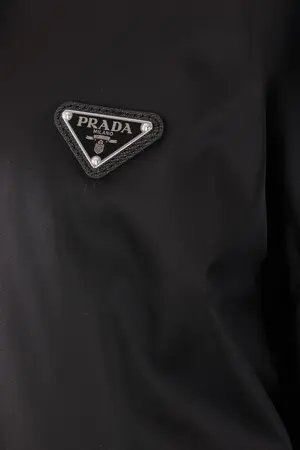 Prada Re-nylon Zipped Hooded Jacket With Logo Detail
