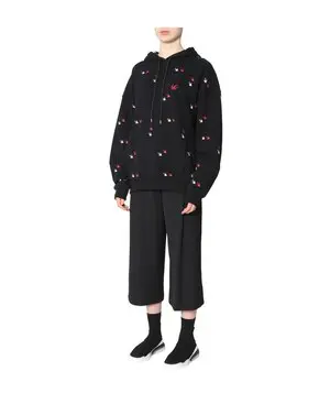 Alexander McQueen Swallow Printed Hoodie - Black