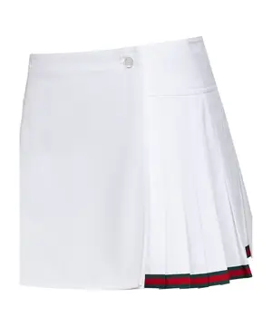 Gucci High Waist Midi Skirt With Pleated Detail