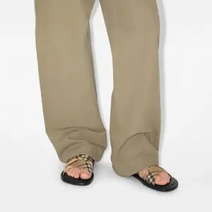 Burberry Checked Slip-on Slides - Black