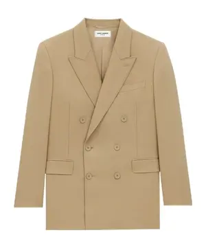 Saint Laurent Double-breasted Jacket - Beige