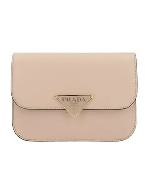 Prada Emblème Flip Shoulder Bag - Nude