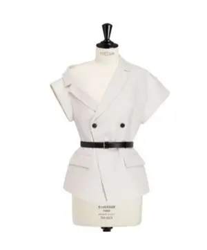 Dior Asymmetrical Short-sleeved Belted Jacket