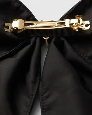 Prada Triangle Logo Bow Hair Clip