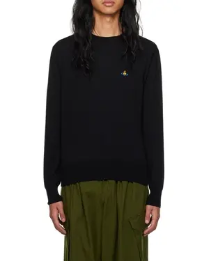 VIVIENNE WESTWOOD Orb Embroidered Long-sleeved Jumper